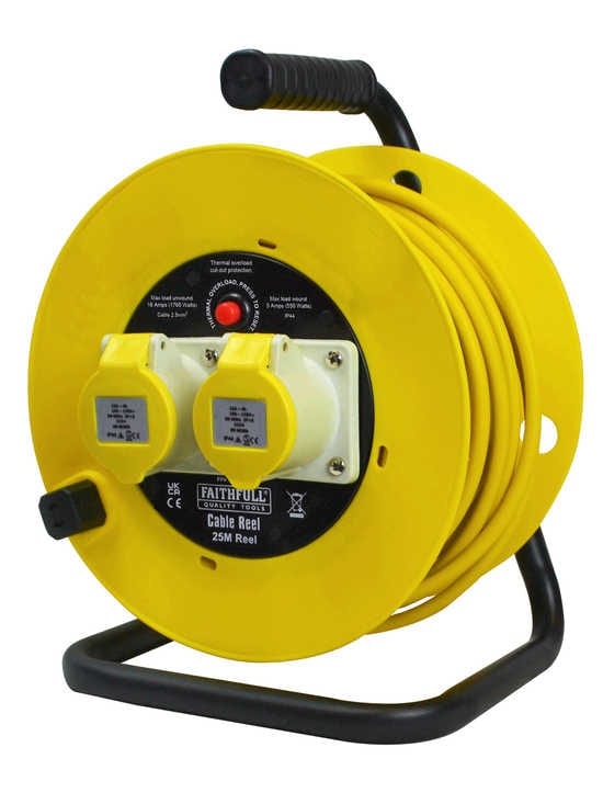 Powerplus 110V Cable Reel 16amp 25M 1.5mm | Industrial Gas, Equipment ...
