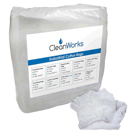 CleanWorks Mixed Cotton Rags White 10KG | Industrial Gas | Gas ...