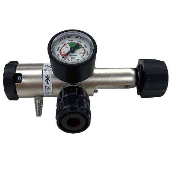 Dial Flow Medical Air Regulator, Pin Index Inlet with BS Schrader ...