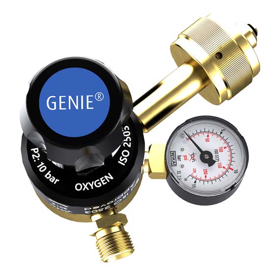 GENIE® Oxygen Single Stage 1 Gauge Regulator, 0 - 10 bar | Industrial ...